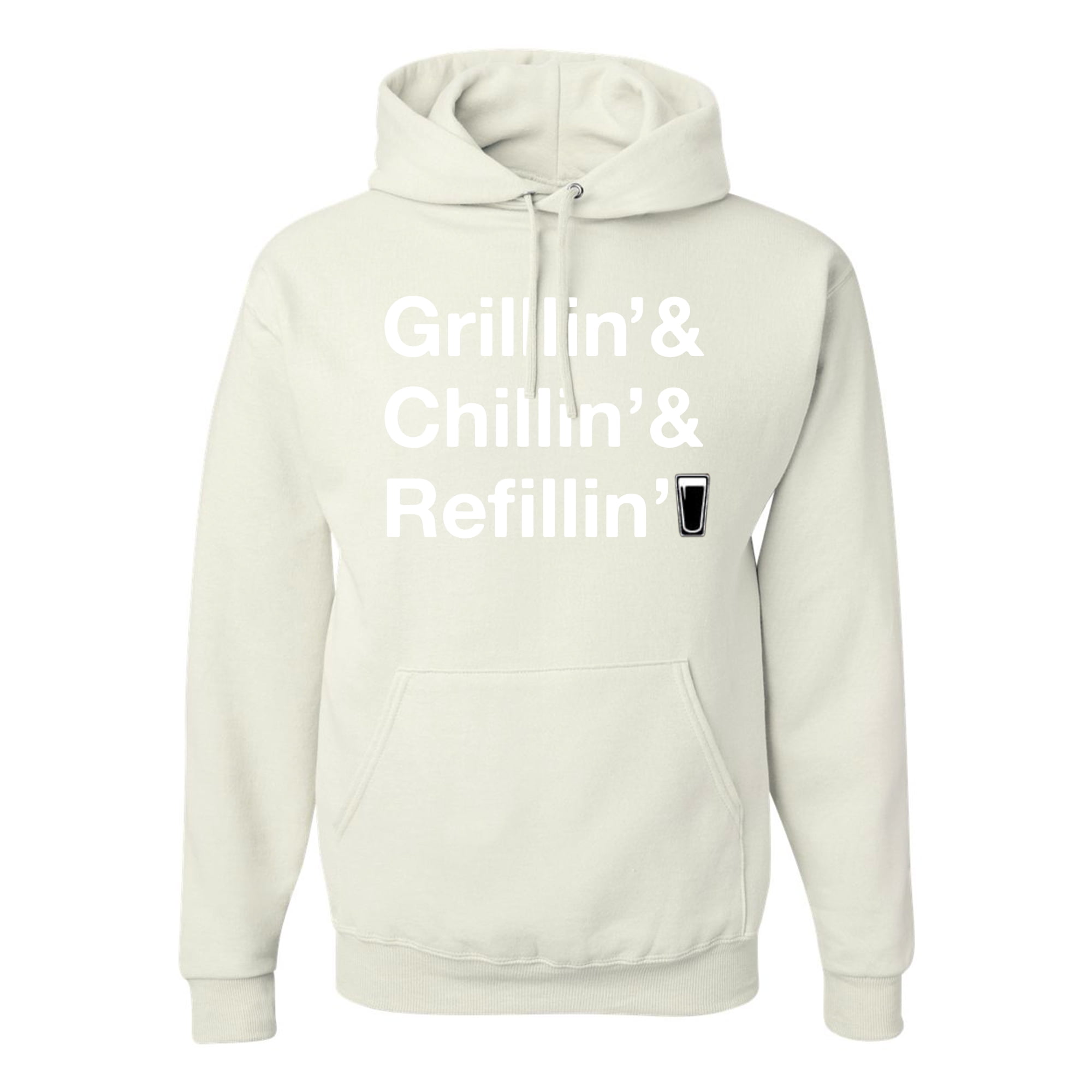 Grillin And Chillin And Refillin Funny Mens Hoodies, White, Large ...
