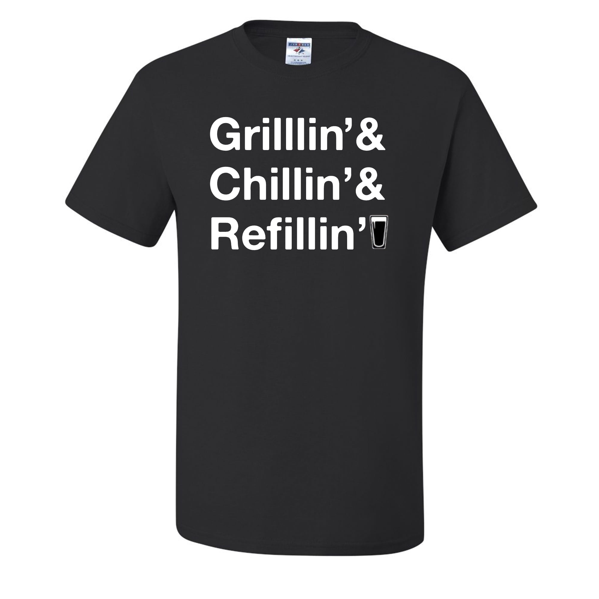 Grillin And Chillin And Refillin Funny Mens T-shirts , Charcoal, 2XL ...