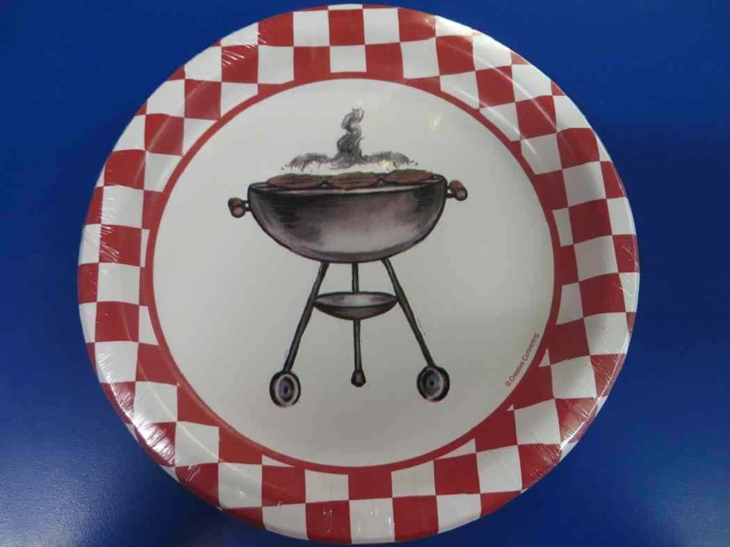 Grillin' Classic Picnic Cookout Bbq Summer Theme Party 9" Paper Dinner ...