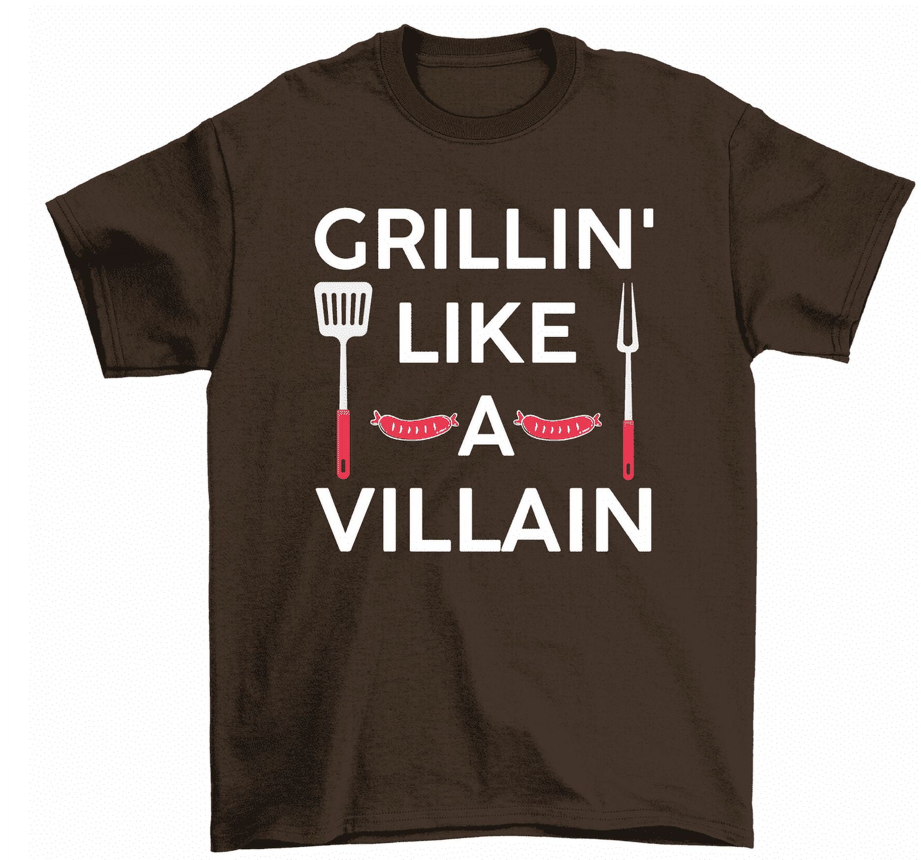 Grillin Like A Villain T-Shirt BBQ Grill And Smoker Barbecue Chef Dad ...