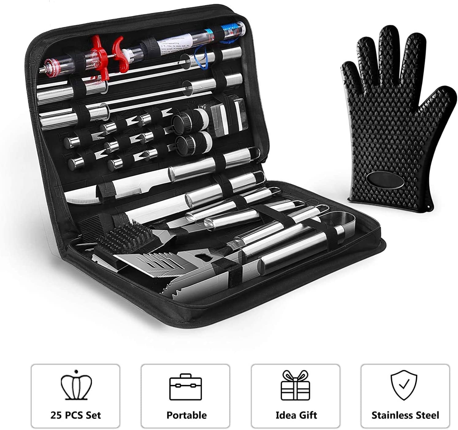 Grilling Accessories BBQ Grill Tools Set, 25PCS Stainless Steel ...