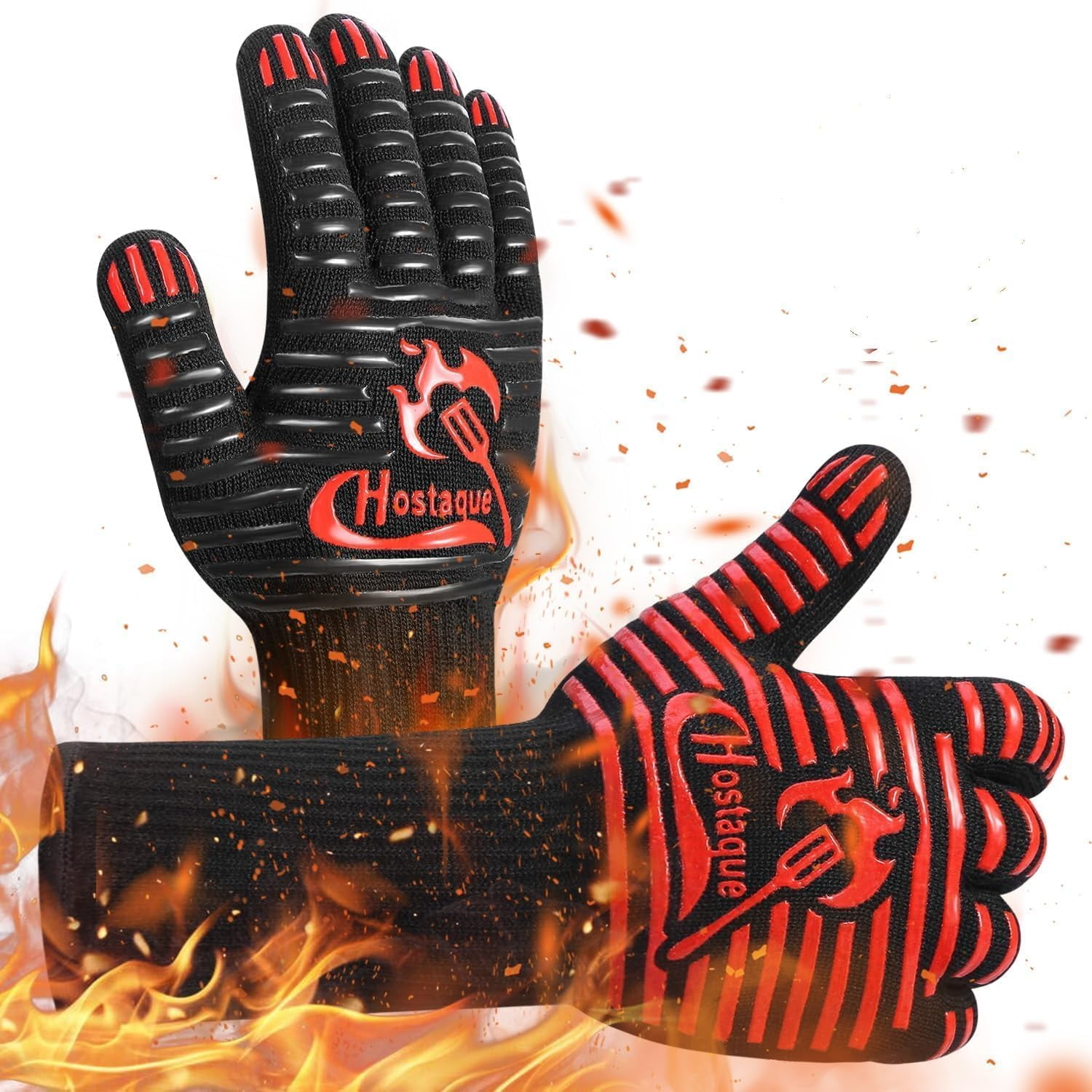 Grilling Gloves 1472℉ Extreme Heat Resistant, Grill BBQ Gloves for Men ...
