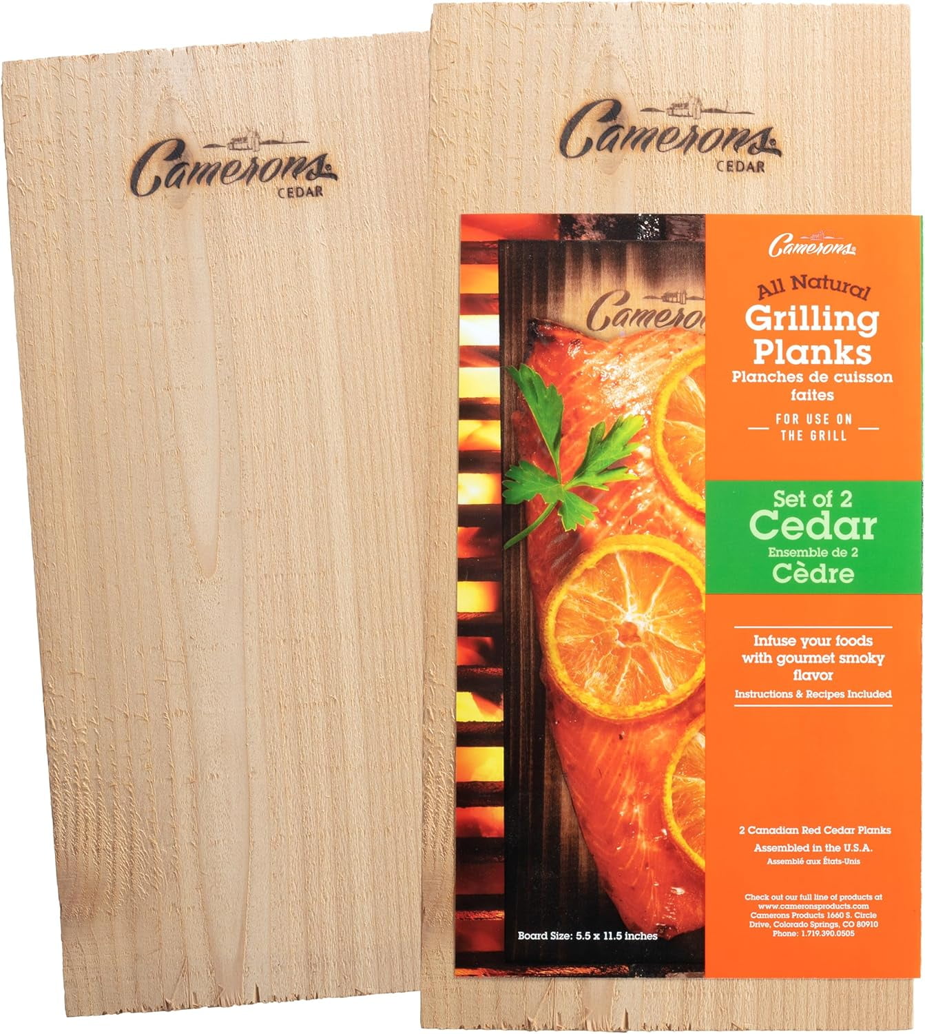Camerons, Grilling Planks, 2 Pack Cedar, 5.5 x 11.5 Western Cedar ...