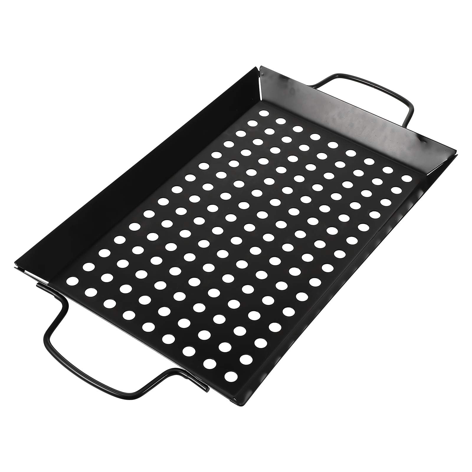 Grilling Plate Camping Barbecue Pan Spatula Burger Flipper Rack Black ...