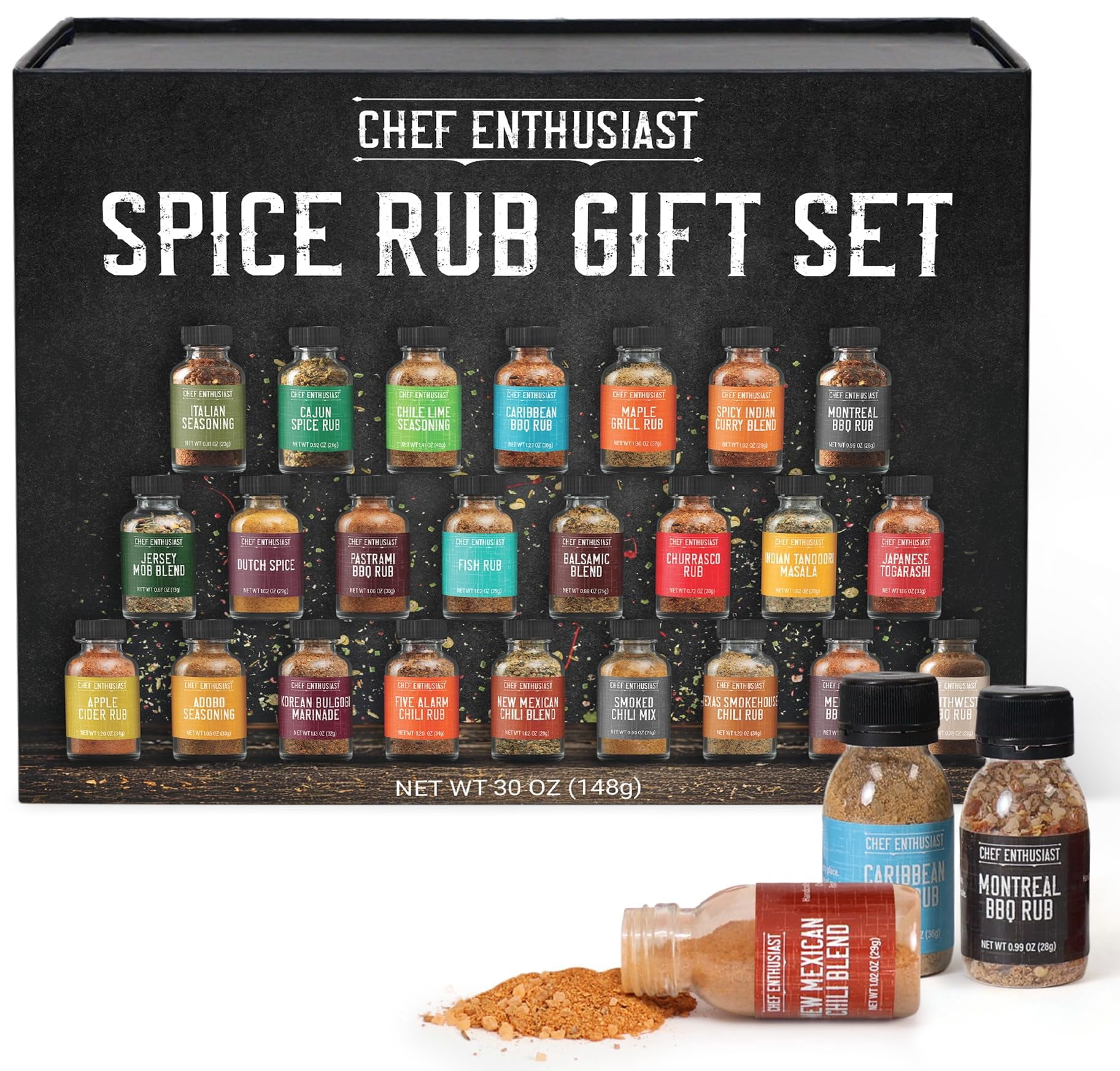Grilling Spices & Seasoning VTF5 Set - 24 Unique Gourmet BBQ Spice Rub ...