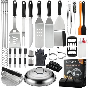 Grilljoy 8PCS BBQ Grill Tool Set - Very Best Gift Set for Grilling for ...