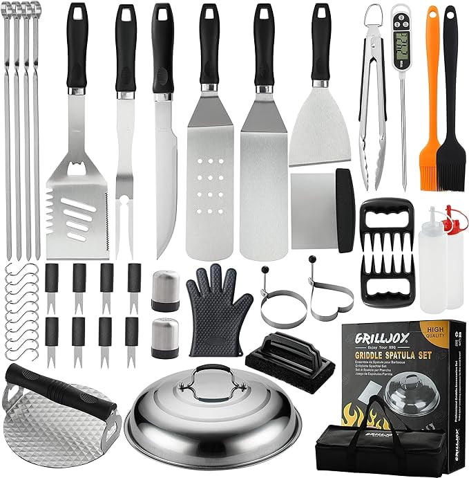 Grilljoy Griddle Accessories Set With Robust Plastic Handle, All-in-One ...