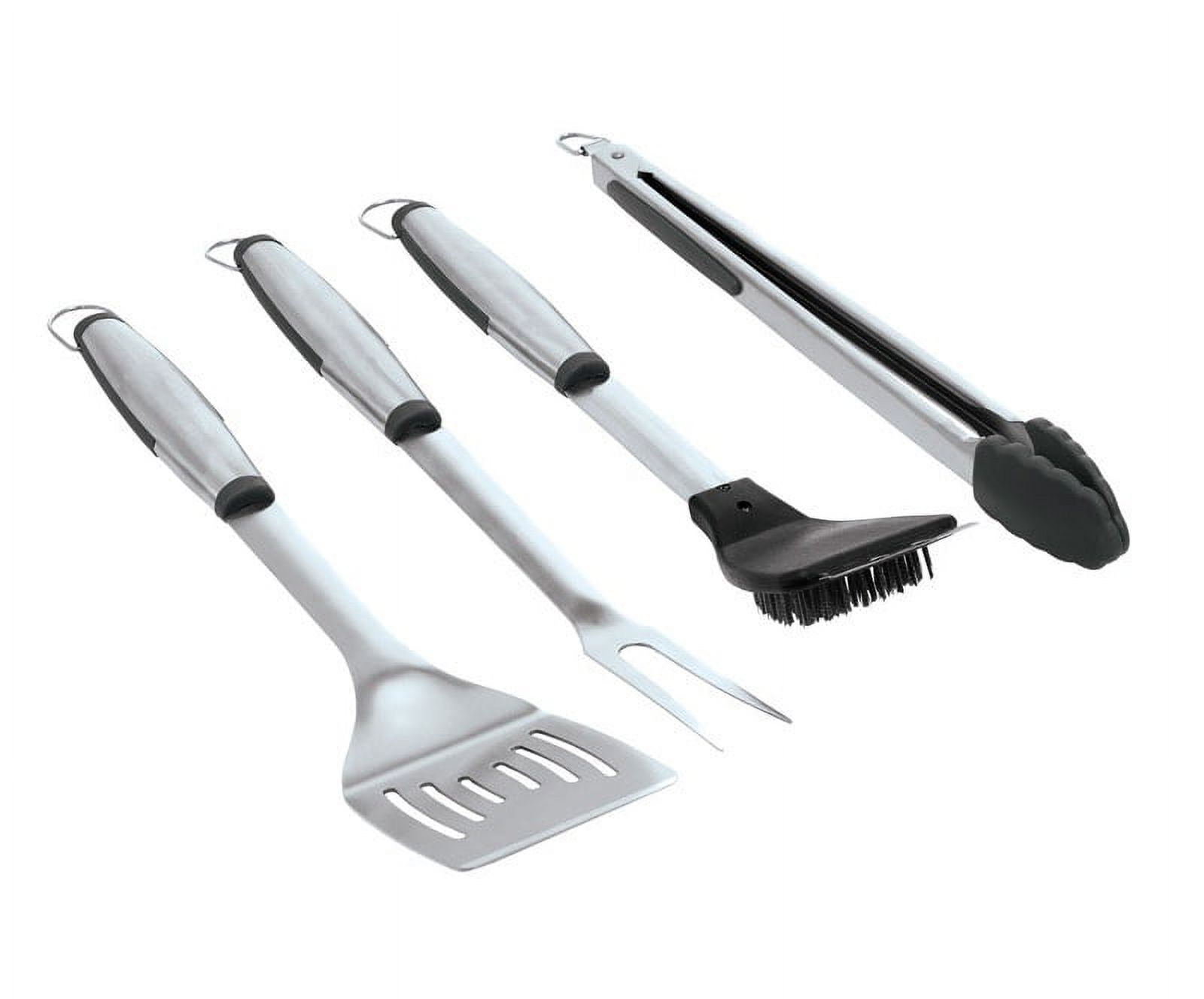 Grillmark 40070A BBQ Tool Set, Stainless Steel, 4-Piece - Walmart.com