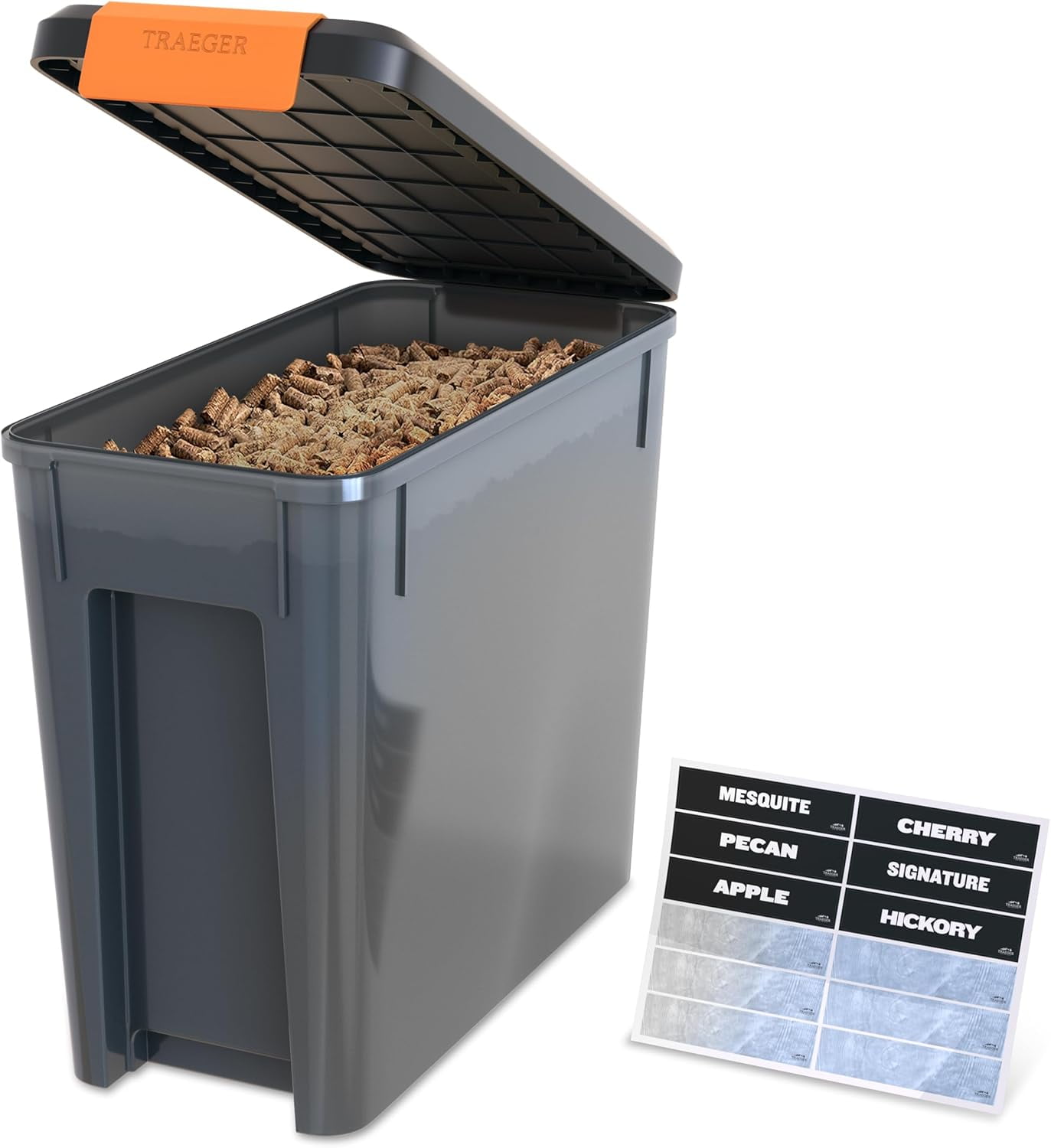 Grills BAC637 Stay Dry Pellet Storage Bin with Locking Lid, 22lb ...