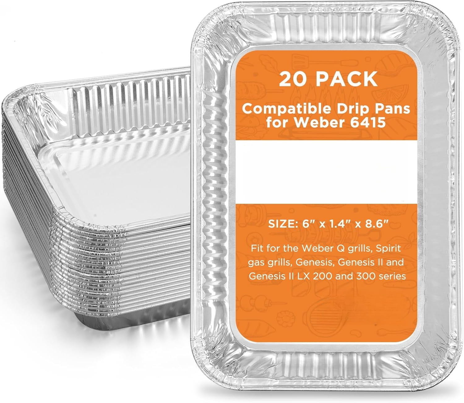 Grills Compatible Drip Pans Disposable Aluminum Foil Grease Trays ...