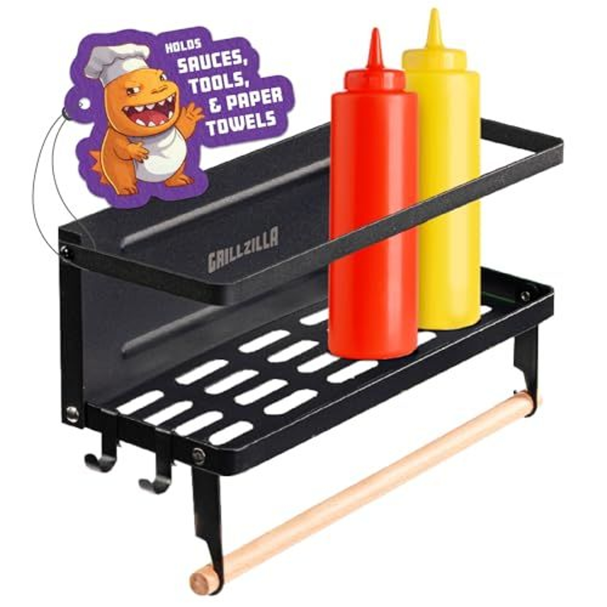 Grillzilla - Grill Armory - Magnetic Grill Caddy - BBQ Shelf Organizer ...