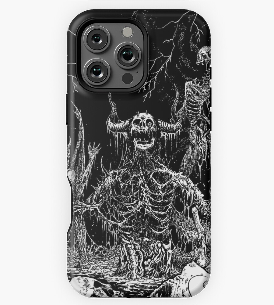 Grim Evil Demon in Hell Skeleton Alive Inferno black white GA5265 Phone ...