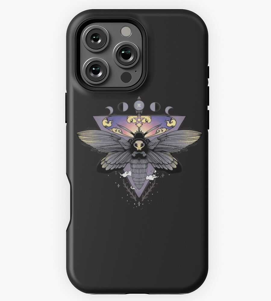 Grim Head Moth Gothic Triangle Moon Phase Art GA6100 Phone Case for ...