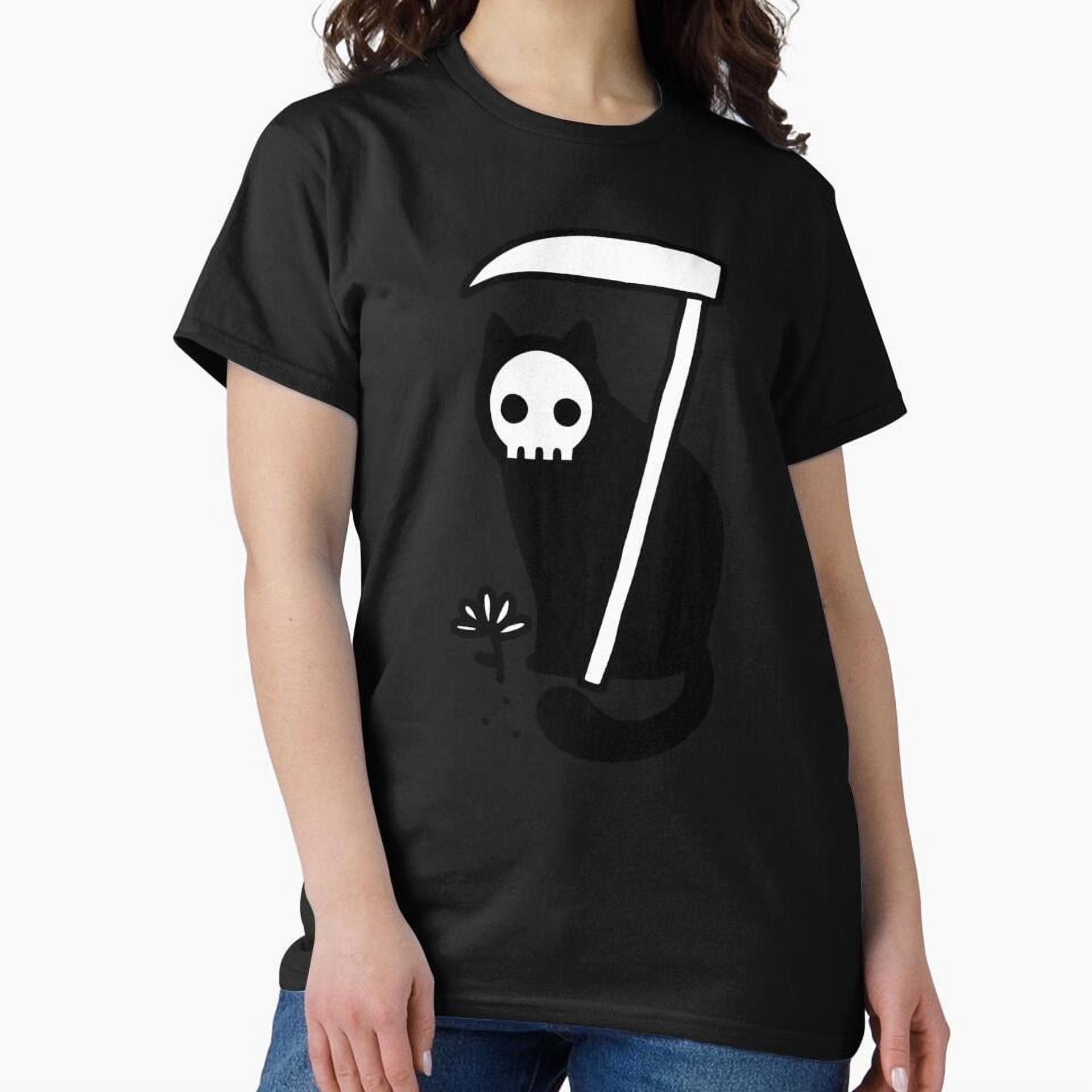 Grim Kitty Funny Grim Reaper Cat Pun Graphic H5552 Unisex T-Shirt, Up ...