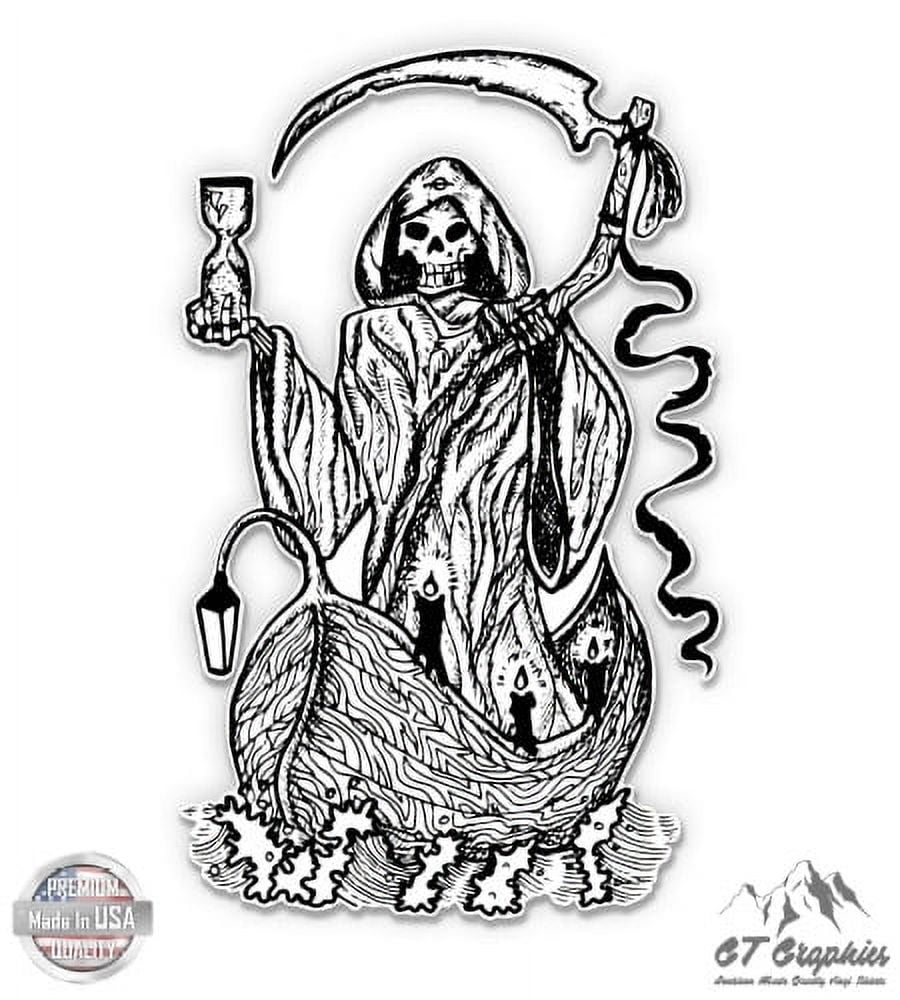 Grim Reaper - 3" Vinyl Sticker - For Car Laptop I-Pad Phone Helmet Hard ...