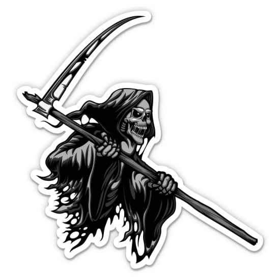 Grim Reaper - 8" Vinyl Sticker - For Car Laptop I-Pad - Waterproof ...