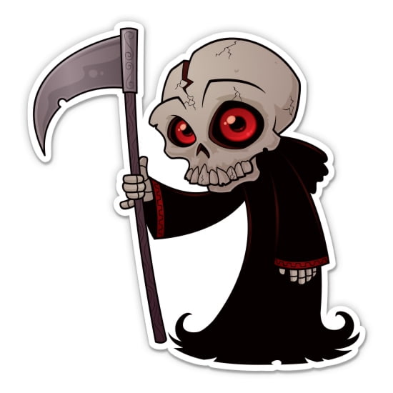 Grim Reaper - 8" Vinyl Sticker - For Car Laptop I-Pad - Waterproof ...