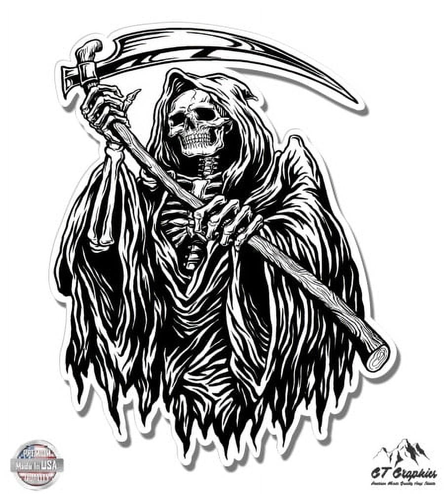 Grim Reaper - 8" Vinyl Sticker - For Car Laptop I-Pad - Waterproof ...
