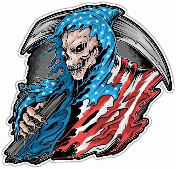 Grim Reaper Angel Of Death Usa Flag Car Stickerphone Decal Water Bottle ...