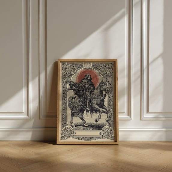 Grim Reaper Art Print: Gothic Medieval Knight On Horse #2646, Unframed ...