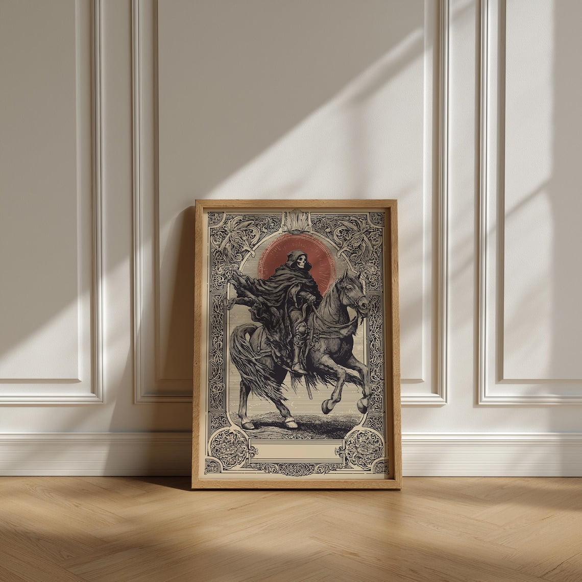 Grim Reaper Art Print: Gothic Medieval Knight On Horse #2646, Unframed ...