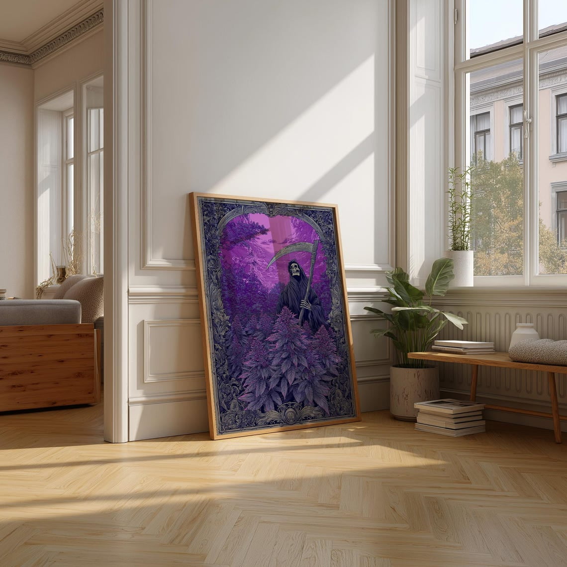 Grim Reaper Art Print, Gothic Psychedelic Home Decor #2630, Unframed ...