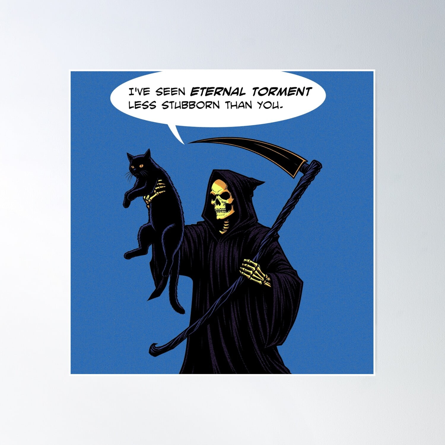 Grim Reaper Cat Eternal Torment Poster Wall Art, Modern Wall Decor ...