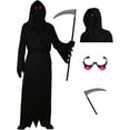 Grim Reaper Costume Kids Adult,Halloween Scary Ghost Boys Outfit with ...