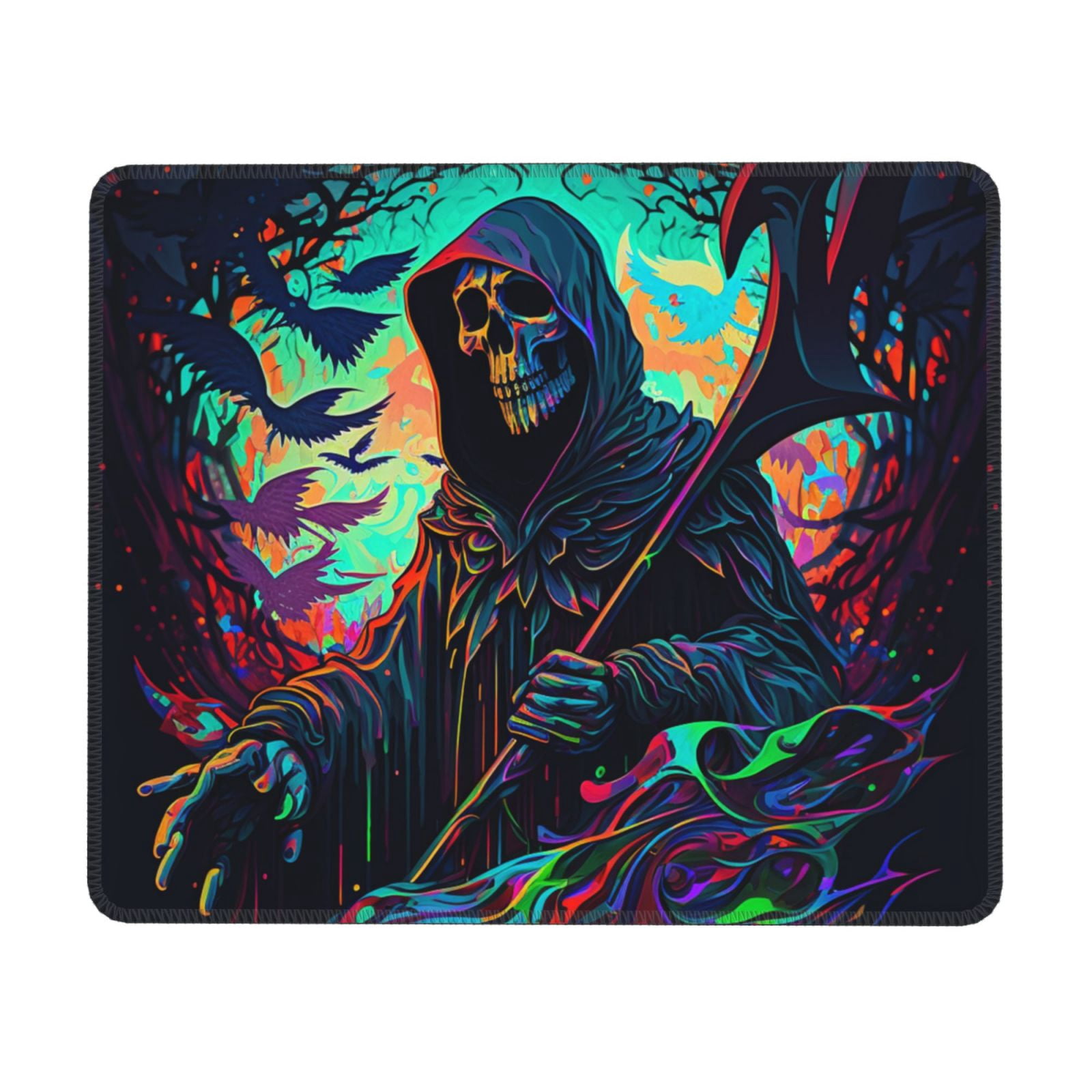 Grim Reaper Dark Psychedelic Death Mouse Pad Non-Slip Rubber Gaming ...