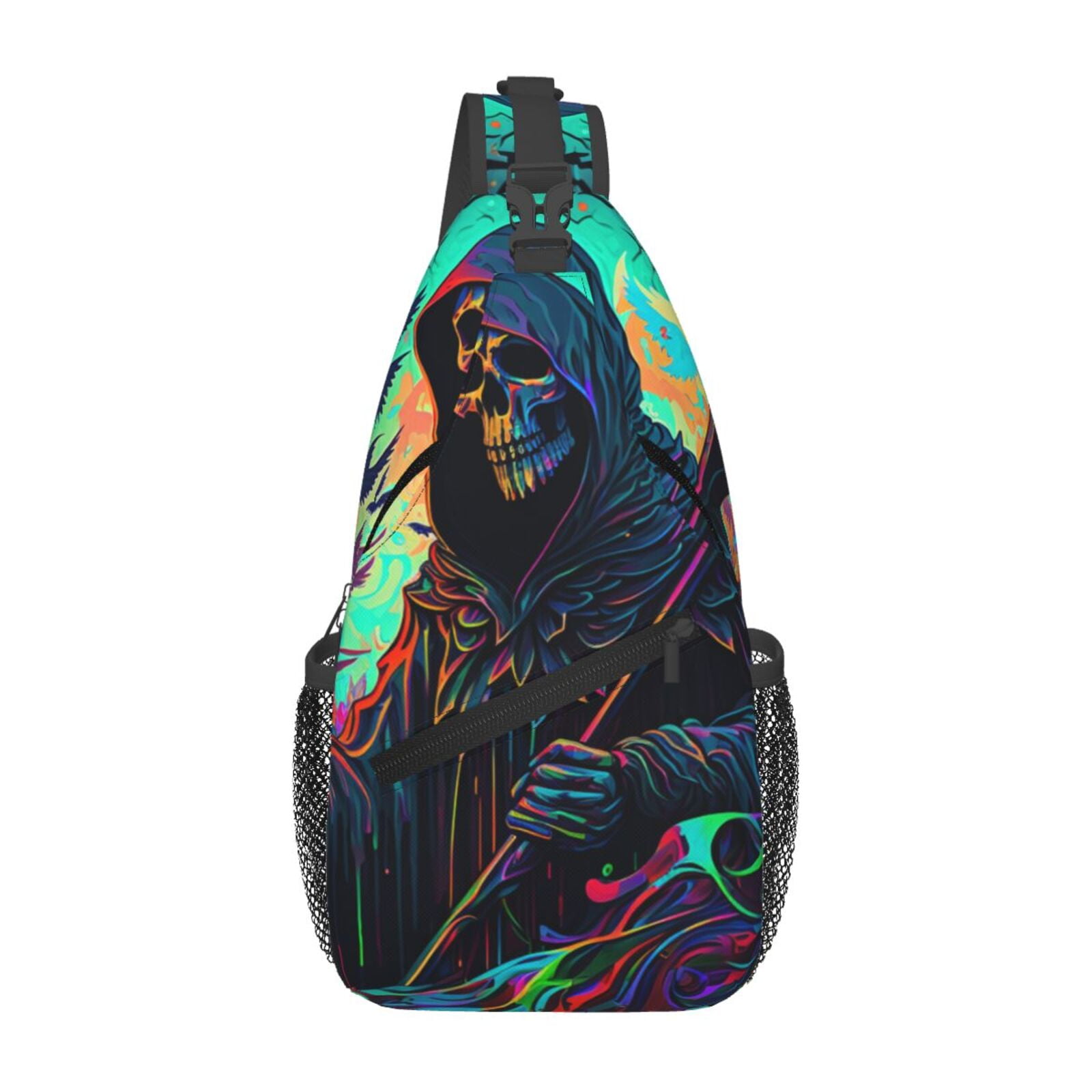 Grim Reaper Dark Psychedelic Death Sling Backpack Shoulder Chest ...