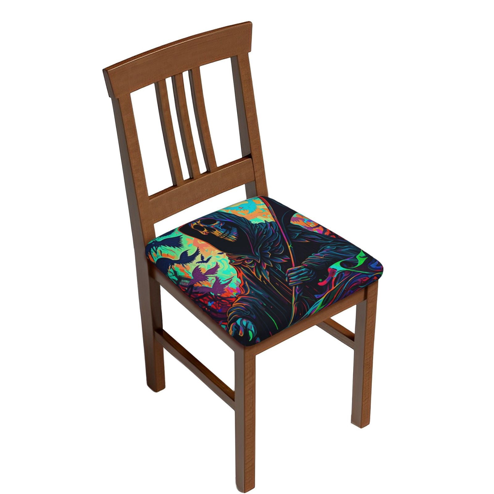 Grim Reaper Dark Psychedelic Death Square Chair Seat Cushion Cover Two ...
