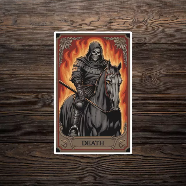 Grim Reaper Death Rides Black Horse Gothic Horror Art Sticker ...