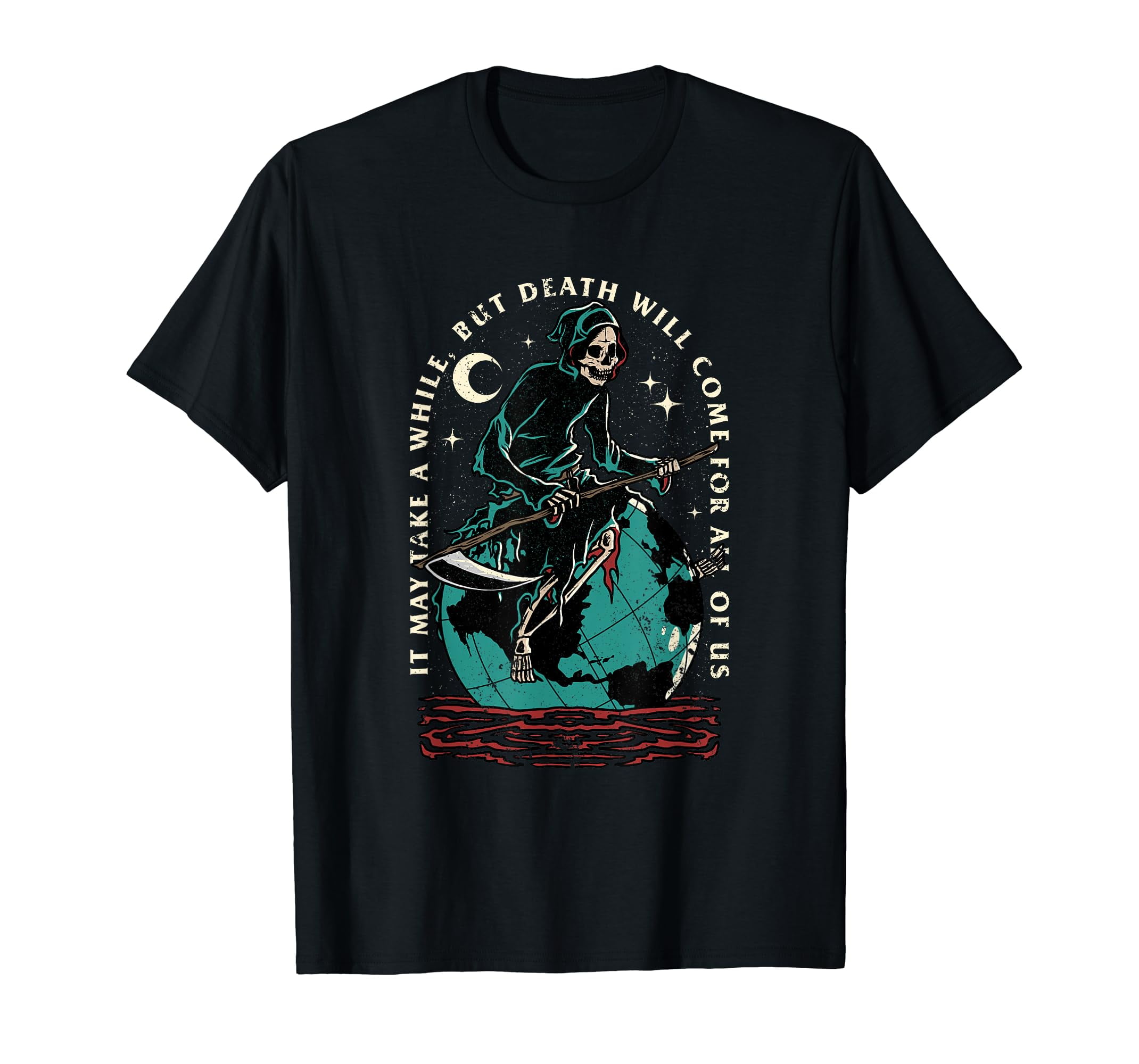 Grim Reaper Death Soul Collector Grunge Gothic Halloween T-Shirt ...
