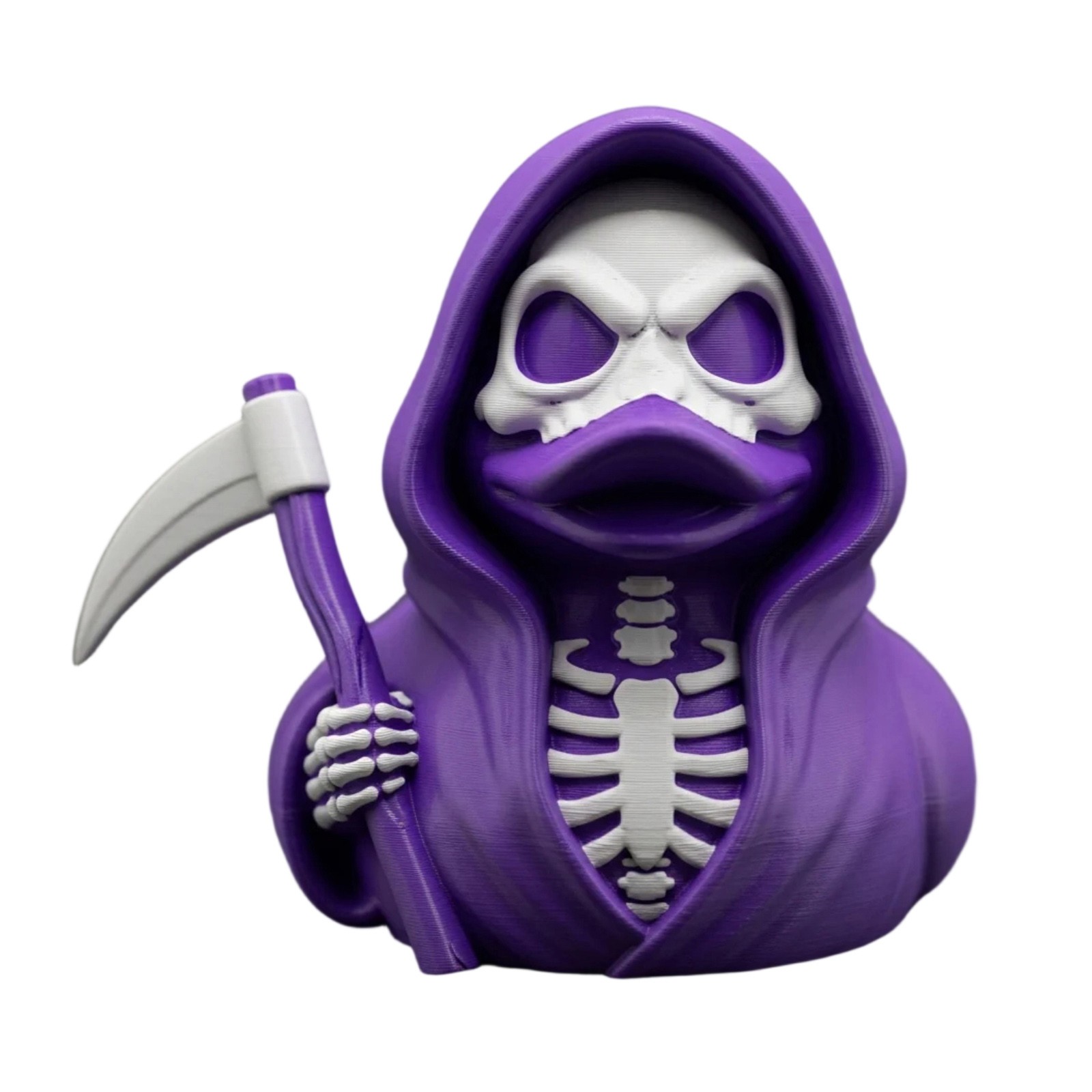 Grim Reaper Duck Figurine – Unique Red Skeleton Hooded Collectible, Fun ...