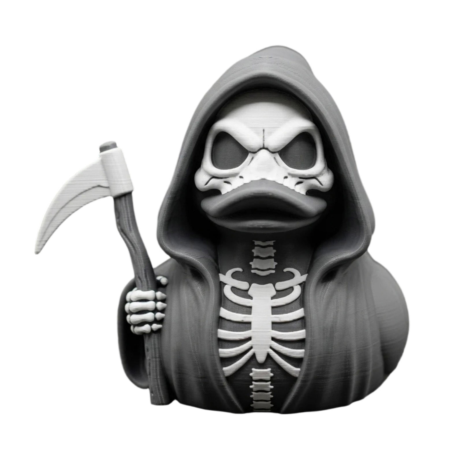 Grim Reaper Duck Figurine – Unique Red Skeleton Hooded Collectible, Fun ...