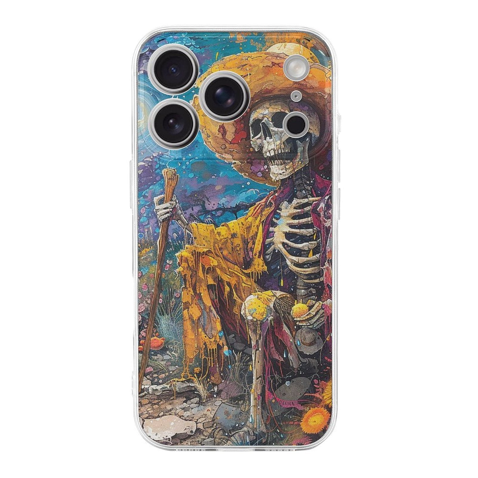 Grim Reaper Funny Games Psychedelic Phone Case Compatible with iPhone ...