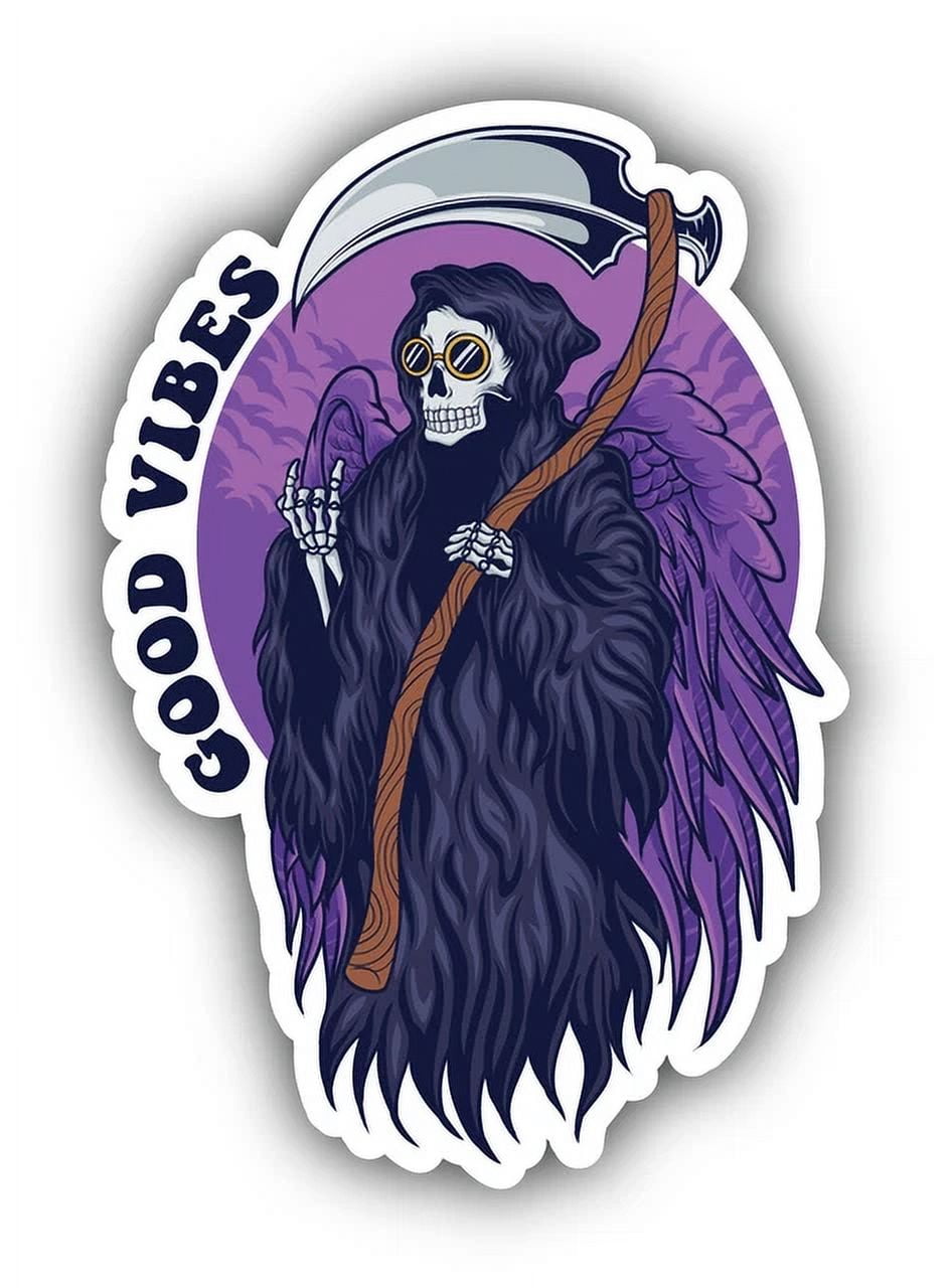 Grim Reaper Good Vibes Sticker Phone Decal Water Bottle Stickers Car ...