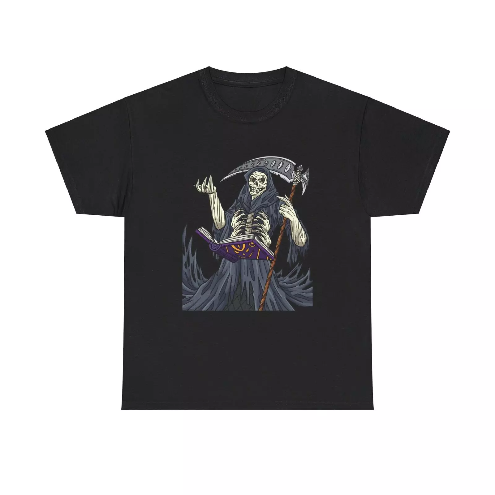 Grim Reaper Graphic T-Shirt - cool cartoon magic scythe spell halloween ...
