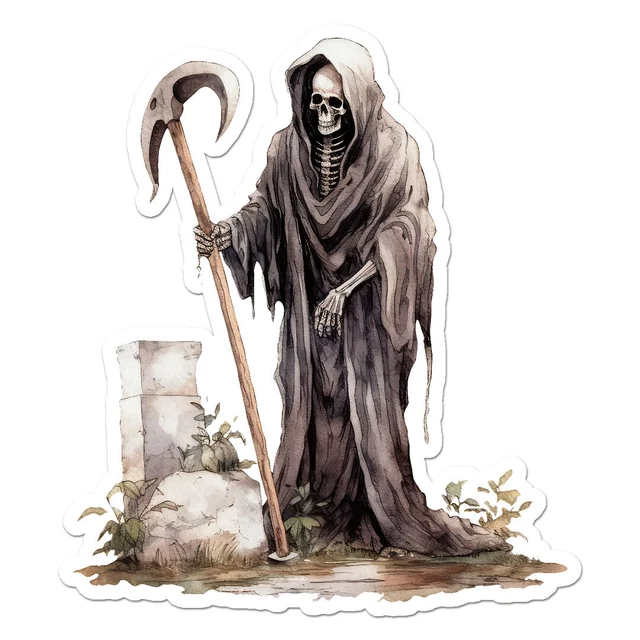 Grim Reaper Graveyard Sticker Phone Decal Water Bottle Stickers Car ...
