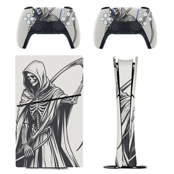 Grim Reaper Line Art Console Skin Bundle for PS5 Pro Slim Disc ...