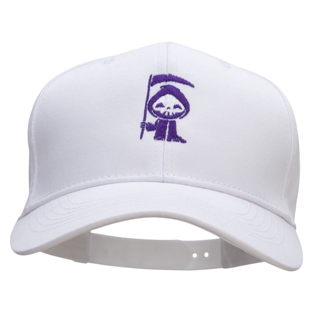 Grim Reaper Logo Embroidered Six Panels Pro Style Cap - White OSFM ...
