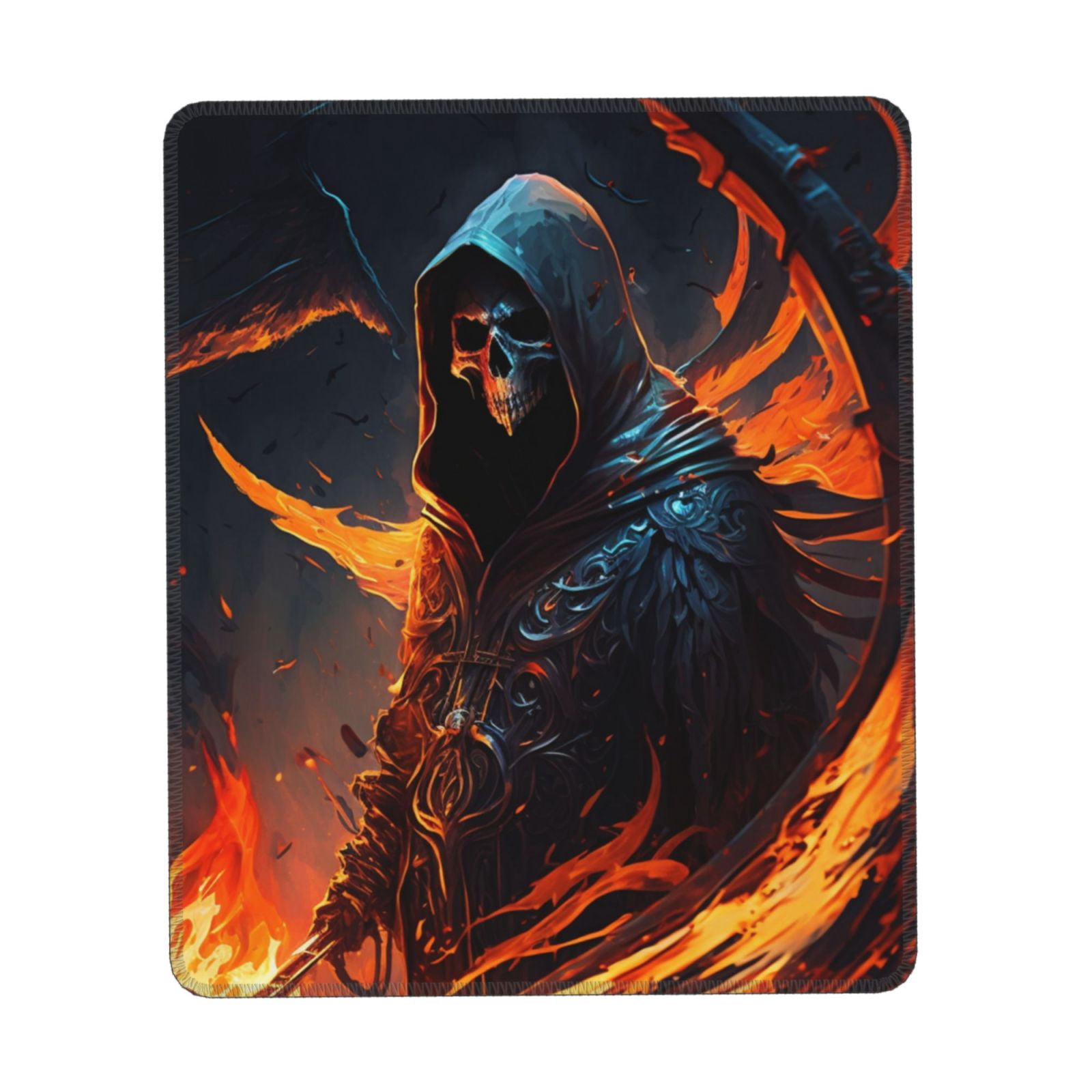 Grim Reaper On Fire Burning Gaming Mouse Pad 7 x 8.6 in Rectangle ...
