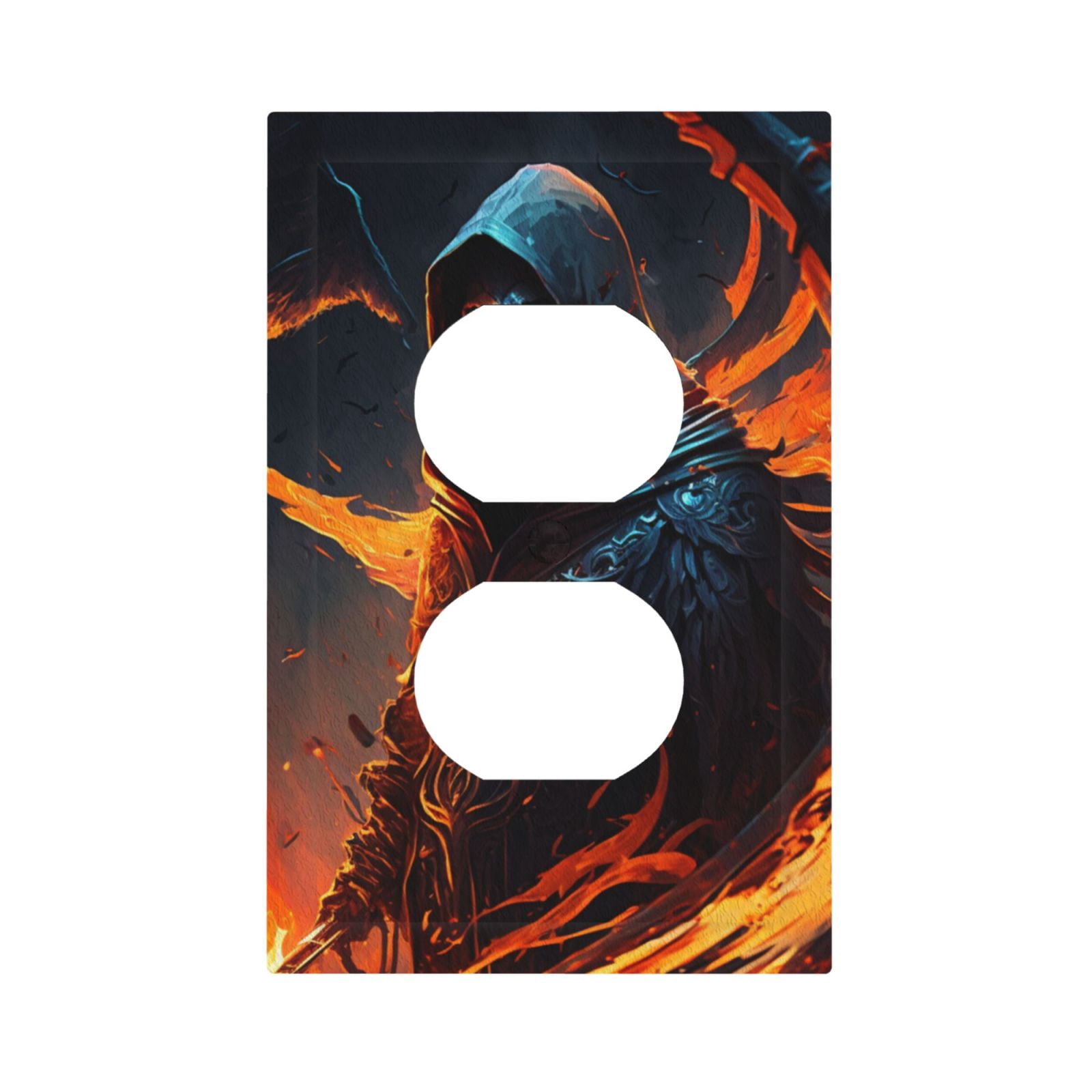 Grim Reaper On Fire Burning Light Switch Cover Decorator Duplex Wall ...