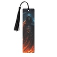 Grim Reaper On Fire Cool Art Aluminum Metal Bookmark with Tassel ...