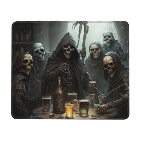 Grim Reaper Party Funny Skull Mouse Pad Non-Slip Rubber Gaming Mousepad ...