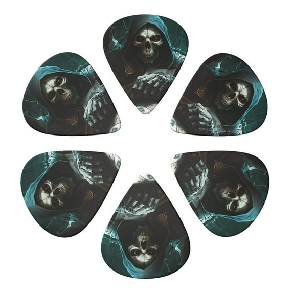 Grim Reaper Playing Poker Death Skull Guitar Pick 6 Pack for Bass ...