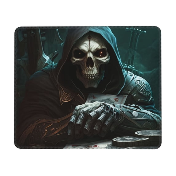 Grim Reaper Playing Poker Death Skull Mouse Pad Non-Slip Rubber Gaming ...