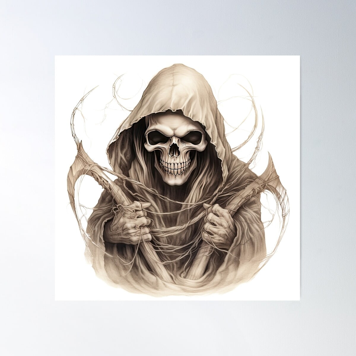 Grim Reaper Poster Wall Art, Modern Wall Decor For Living Room Bedroom ...