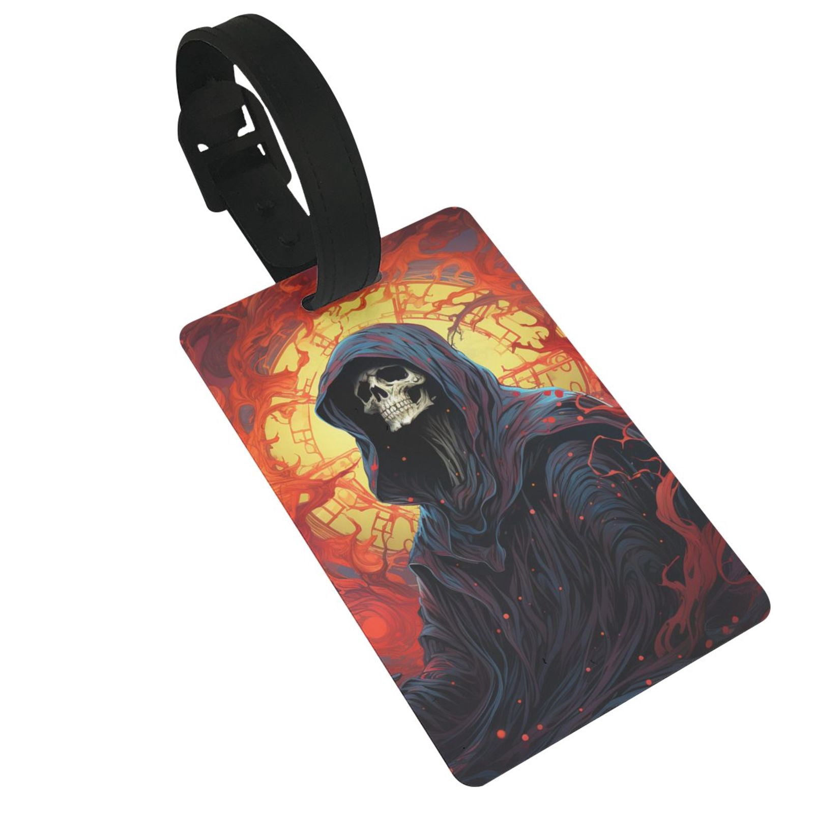 Grim Reaper Psychedelic Dark Red Luggage Tags Suitcases ID Baggage ...