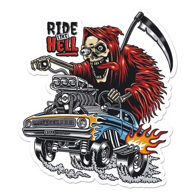 Grim Reaper Ride Hell Sticker Phone Decal Water Bottle Stickers Car ...